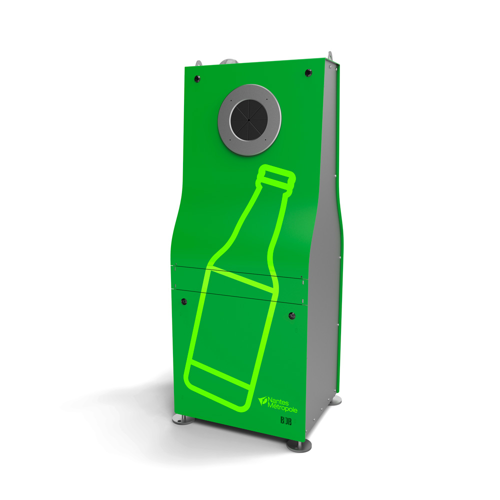 BOB container à verre, recycling bottle bank designed by FALTAZI